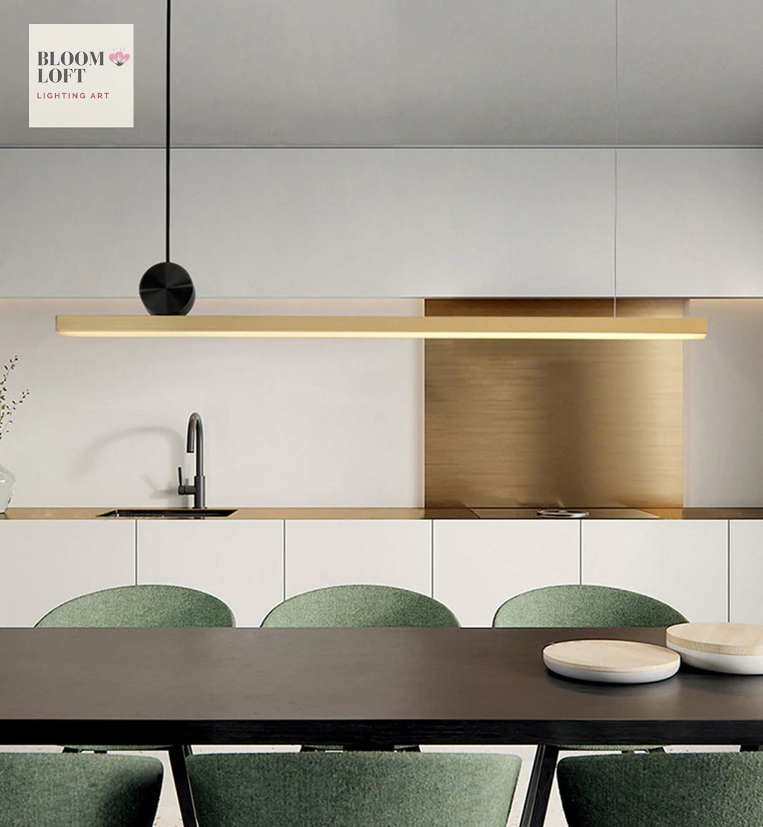 Modern Minimalist Rectangle Style Art Chandelier LED Kitchen - Etsy