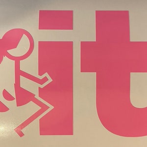F It, Stick Figure, Long Hair Vinyl Decal Cars, Windows, Walls, Bumper ...