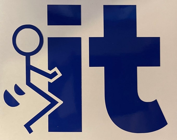 F It Stick Figure, Short Hair Vinyl Decal Cars, Windows, Walls, Bumper ...