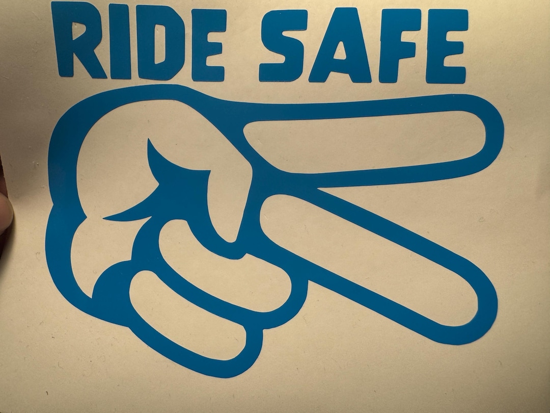 Ride Safe Motorcycle Respect, 2 Fingers Down Right Hand Vinyl Decal ...