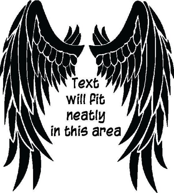 Wings With Customizable Text Vinyl Wall Decor Gift Ideas - Etsy