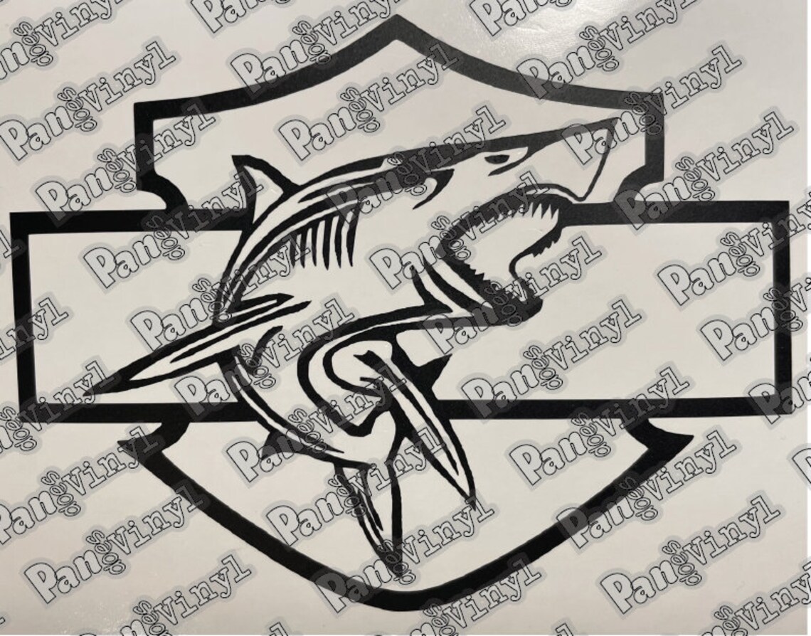 Harley Shark Logo Decal Design 2 for Helmets Tanks Cars | Etsy