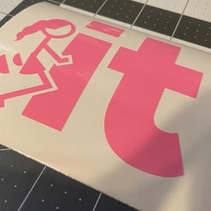 F It, Stick Figure, Long Hair Vinyl Decal Cars, Windows, Walls, Bumper ...