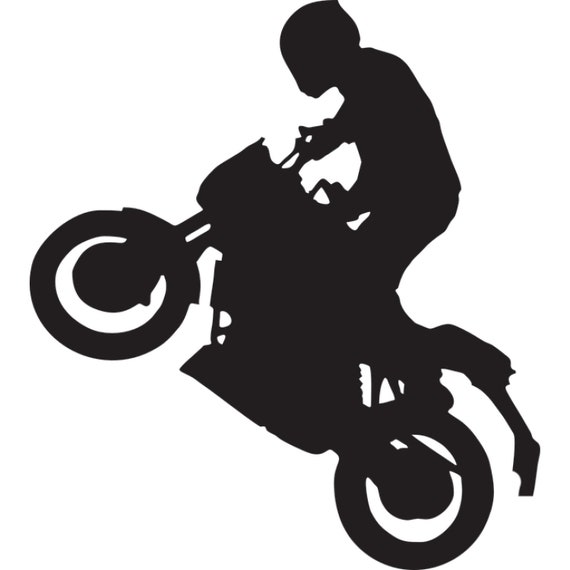 Motorcycle Wheelie Vinyl Decal Customizable Any Color | Etsy