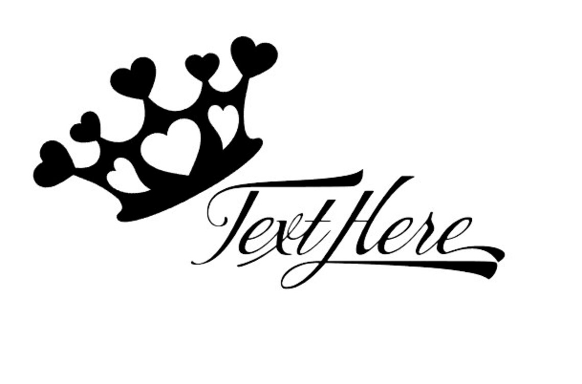 Crown With Customizable Text Style 3 Vinyl Wall Decor - Etsy
