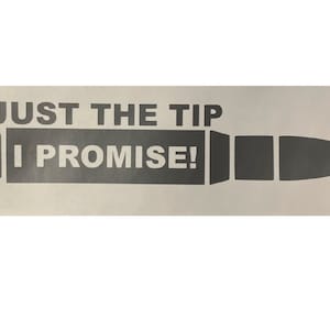 Just the Tip, I Promise Funny Vinyl Decal New Driver Bumper Stickers ...
