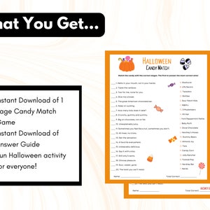 Halloween Candy Match Game, Halloween Trivia, Halloween Party Games ...
