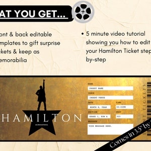 Printable Hamilton Tickets Template | Surprise Hamilton Tickets | Fake ...