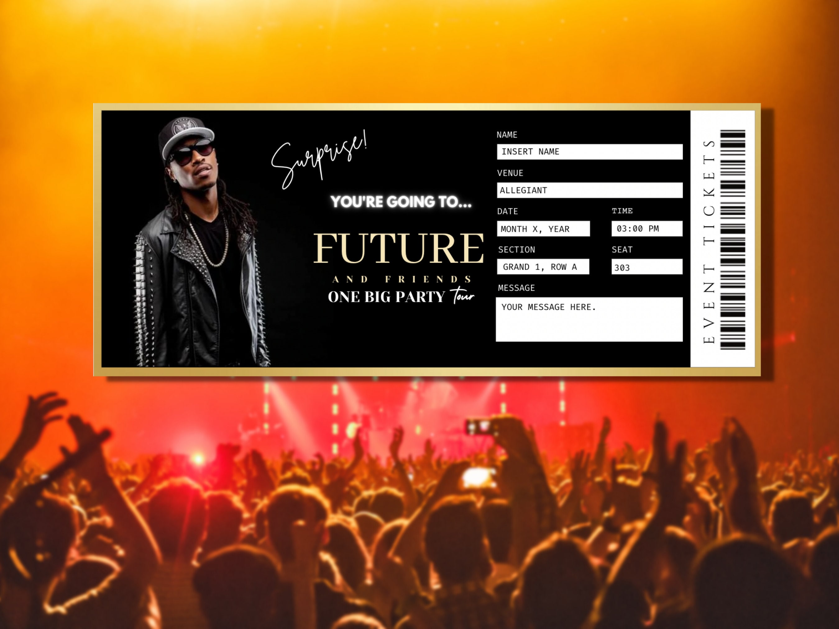 Future and Friends Tour Ticket Template | One Big Party Tour Concert ...