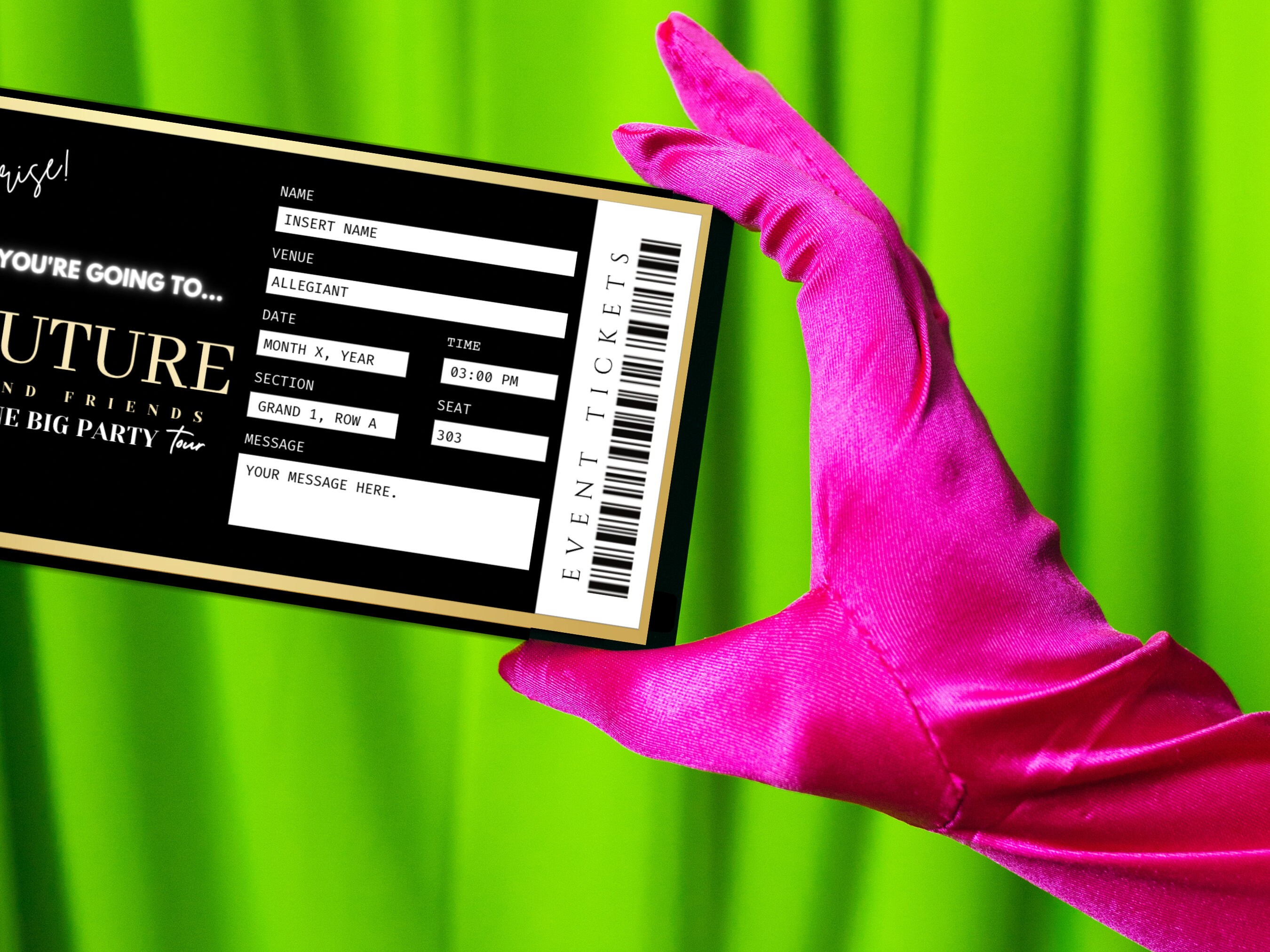 Future and Friends Tour Ticket Template | One Big Party Tour Concert ...