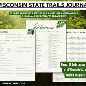 Wisconsin State Trails Bucket List | Wisconsin Gift | Outdoors Gift ...