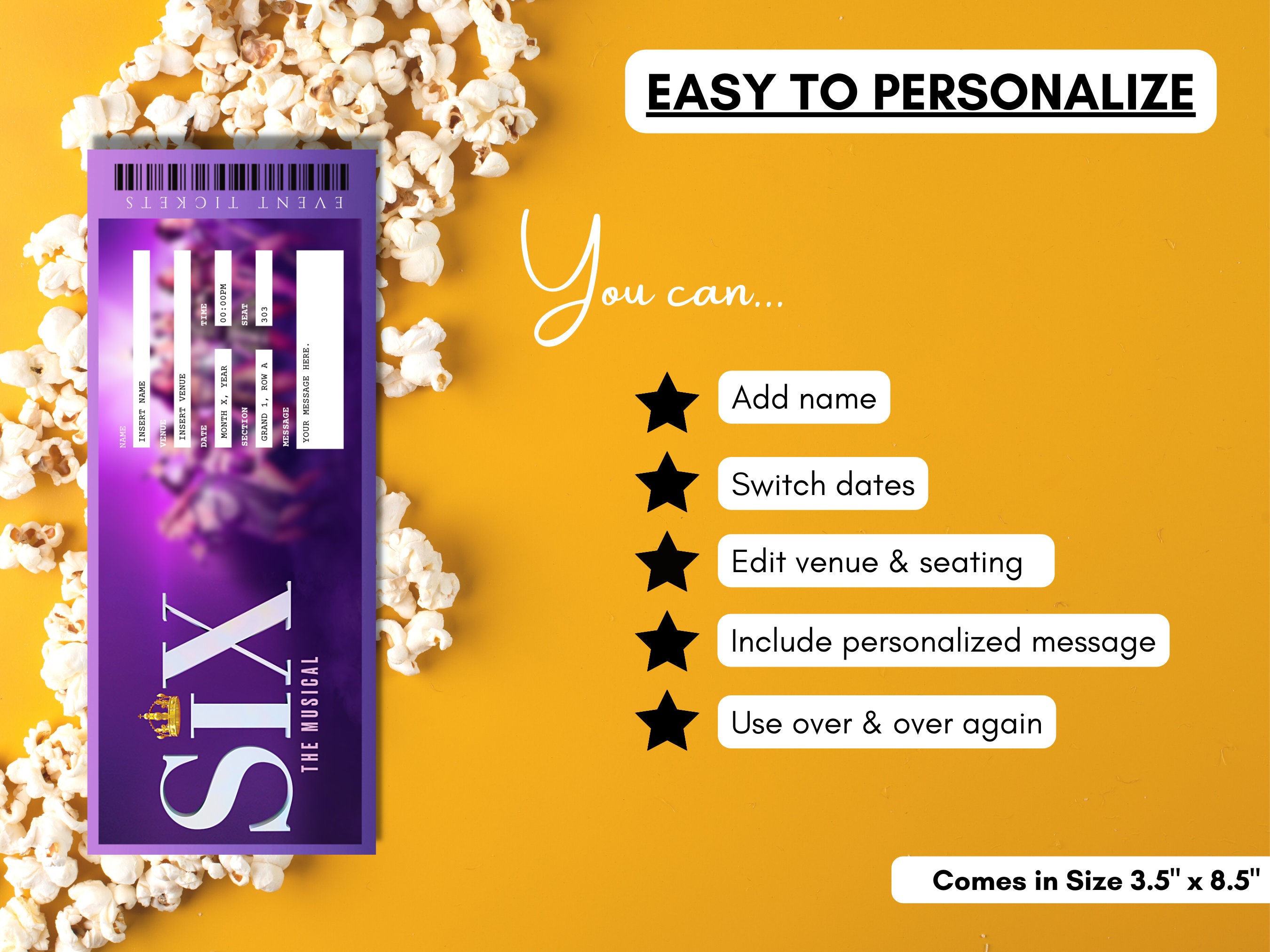 Six Tickets Surprise Event Tickets Broadway Show Gift Christmas ...