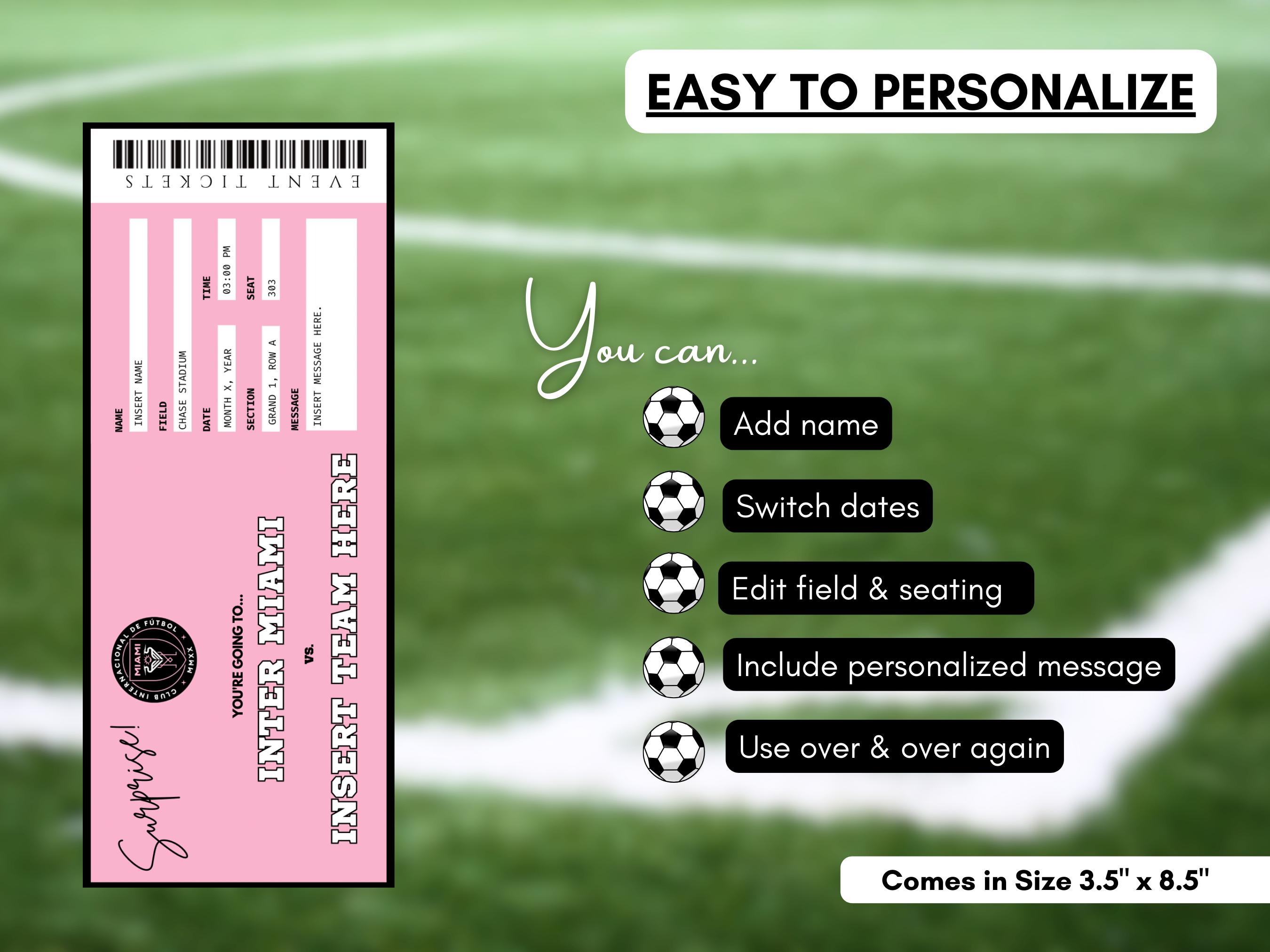 Surprise Inter Miami Ticket Template | Sorpresa | English Spanish ...