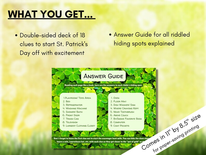 St. Patrick's Day Scavenger Hunt | St. Patrick's Day Treasure Hunt ...