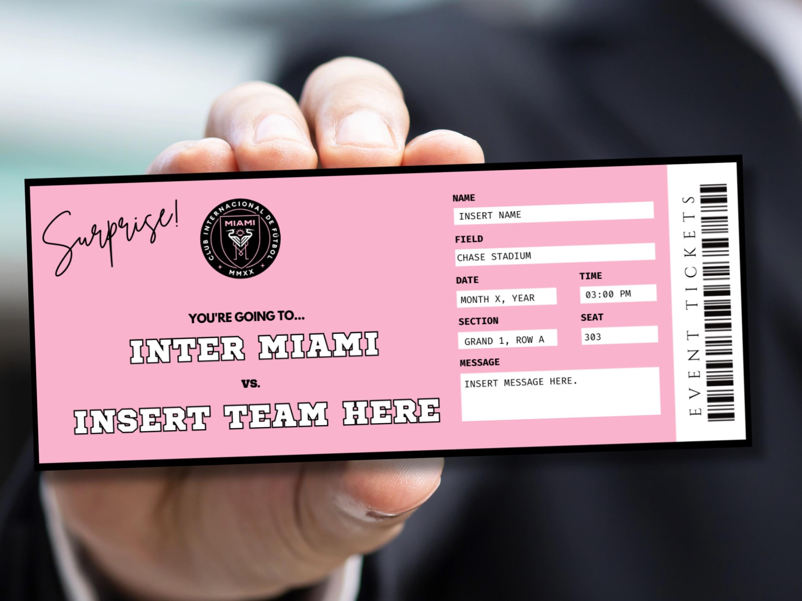 Surprise Inter Miami Ticket Template | Sorpresa | English Spanish ...