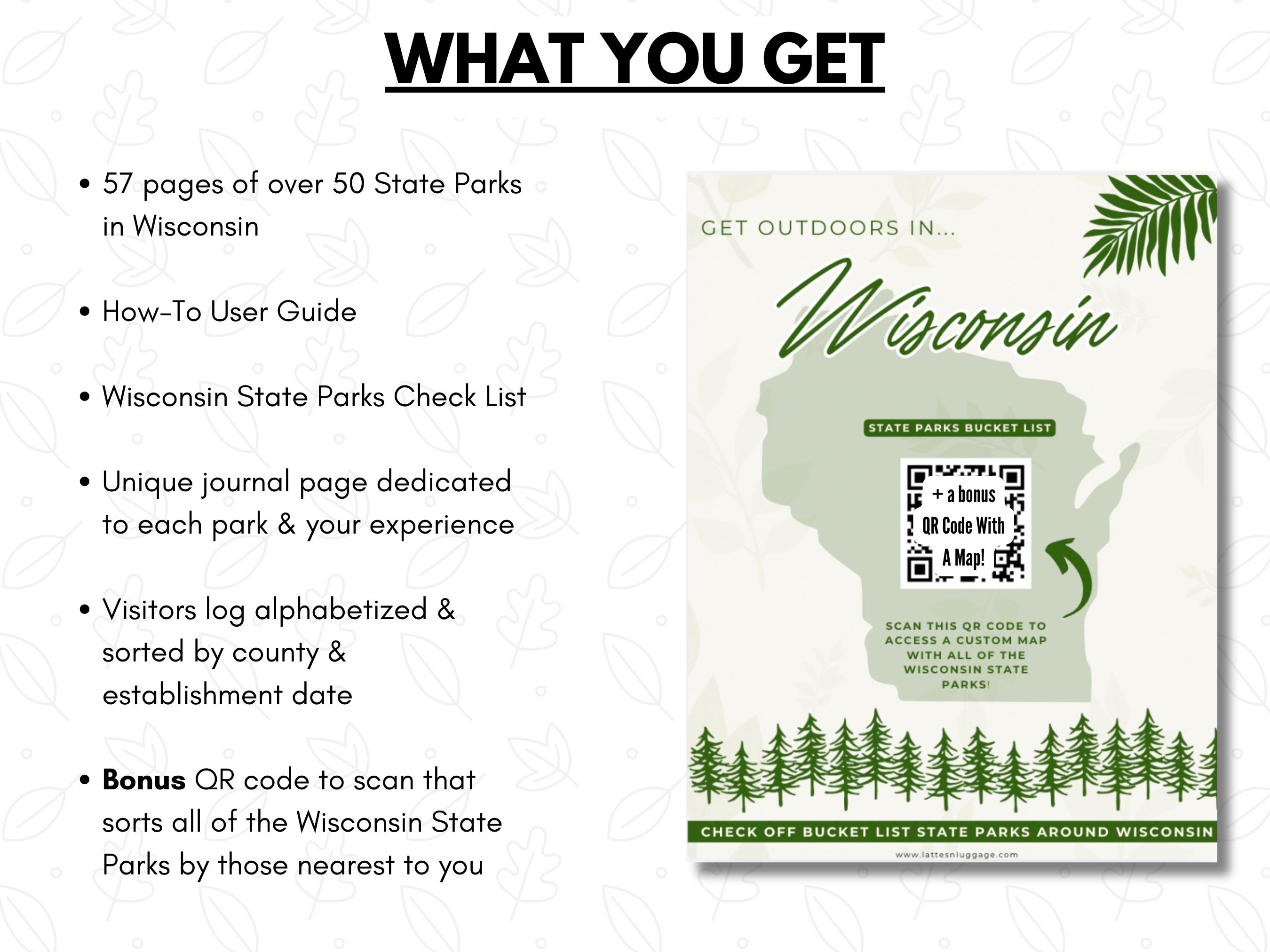Wisconsin State Parks Bucket List | Wisconsin Gift | Outdoors Gift ...