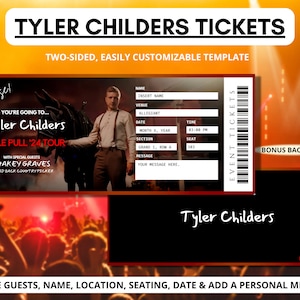 Tyler Childers Concert Tickets Mule Pull Tour 2024 Editable Surprise ...