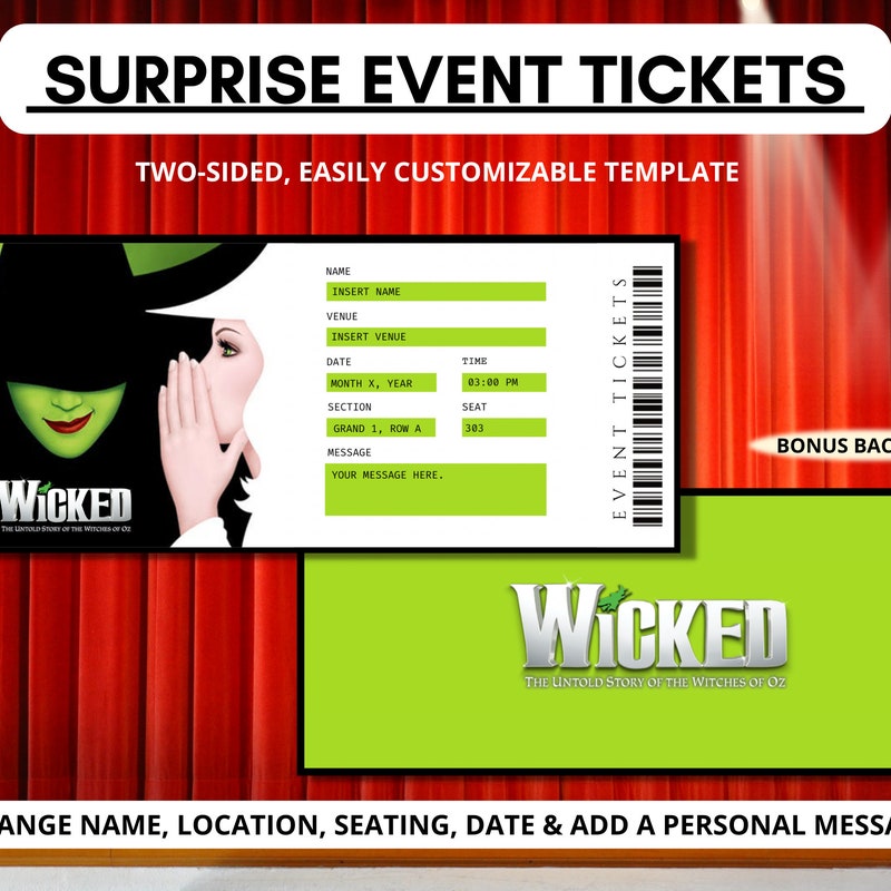 Wicked Tickets Clipart - Etsy