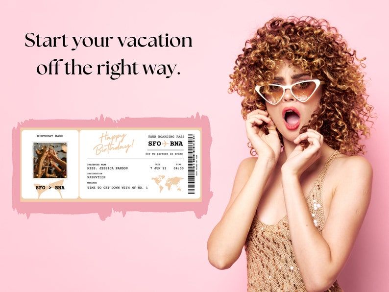 Editable Boarding Pass Fake Boarding Ticket Plane Ticket Surprise ...