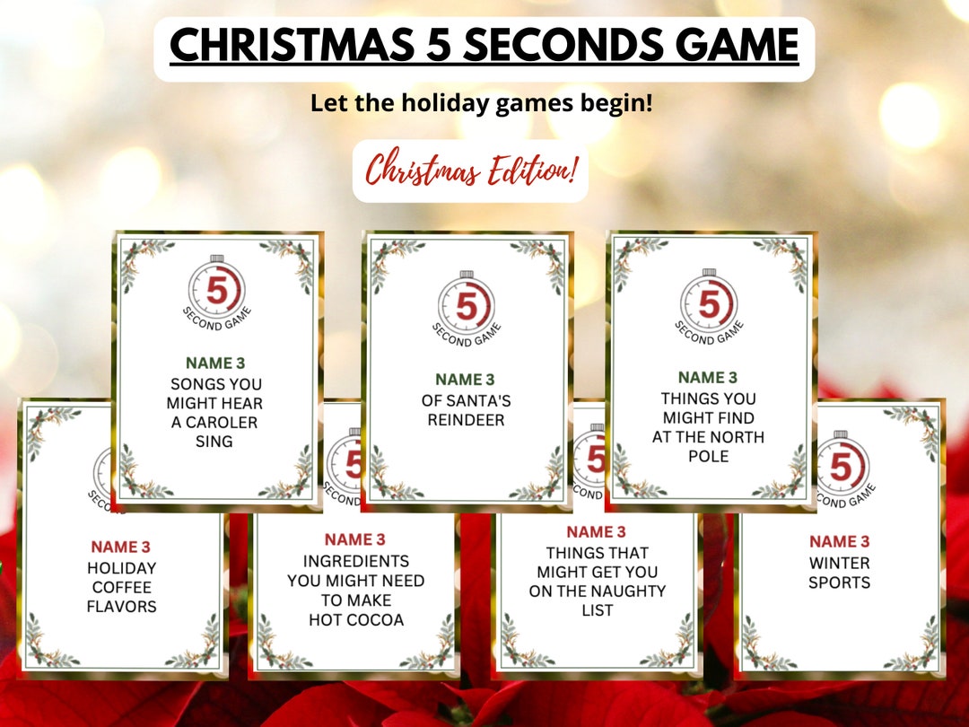 Christmas 5 Seconds Game | Family Christmas Games | Family Game Night ...