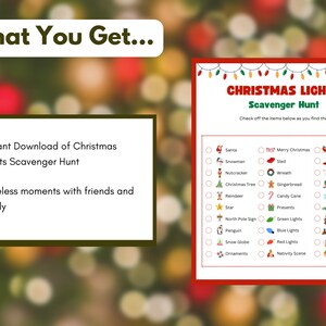 Christmas Lights Scavenger Hunt Printable, Outdoor Scavenger Hunt ...