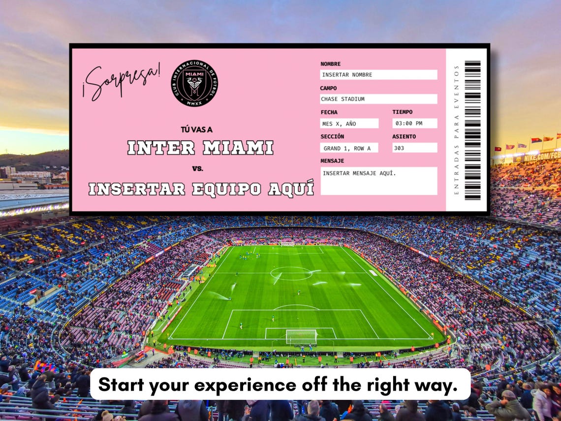 Surprise Inter Miami Ticket Template | Sorpresa | English Spanish ...