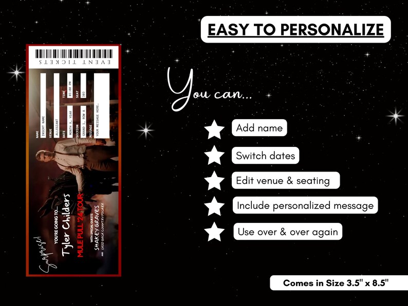 Tyler Childers Concert Tickets Mule Pull Tour 2024 Editable Surprise ...