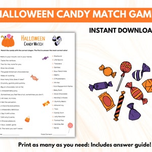 Halloween Candy Match Game, Halloween Trivia, Halloween Party Games ...