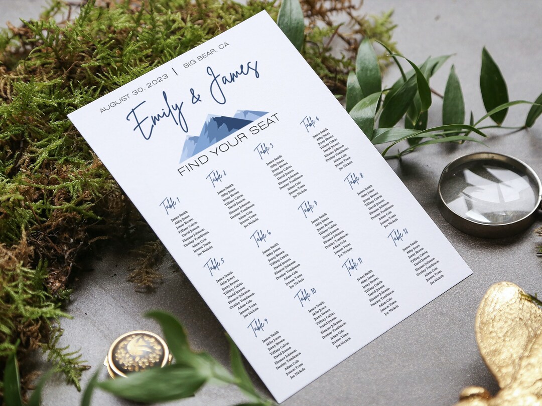 Seating Chart Poster Template | Wedding Sign | Wedding Template ...