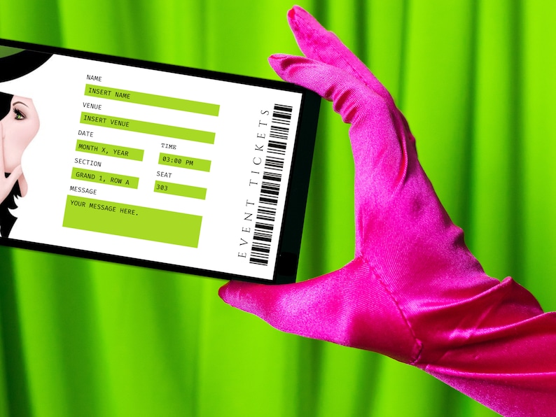 Wicked Ticket Template | Wicked the Musical | Concert Ticket Template ...
