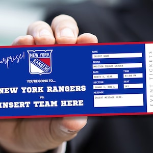 Surprise Hockey Game Ticket Template | New York Rangers Present ...
