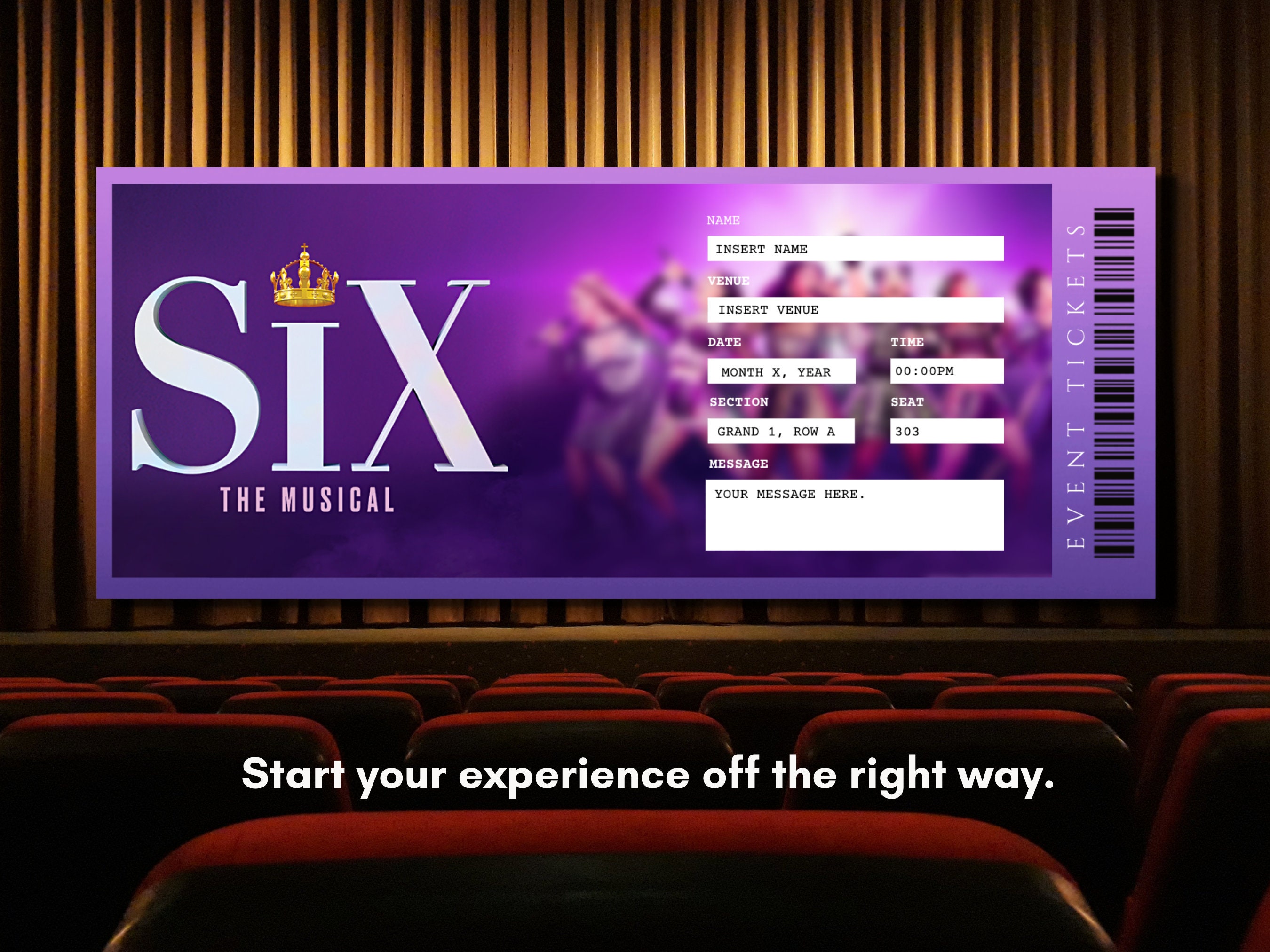 Six Tickets Surprise Event Tickets Broadway Show Gift Christmas ...