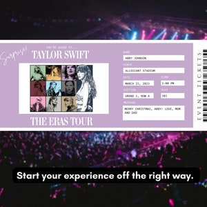 Editable Taylor Swift the Eras Tour Tickets Template | Taylor Swiftie ...