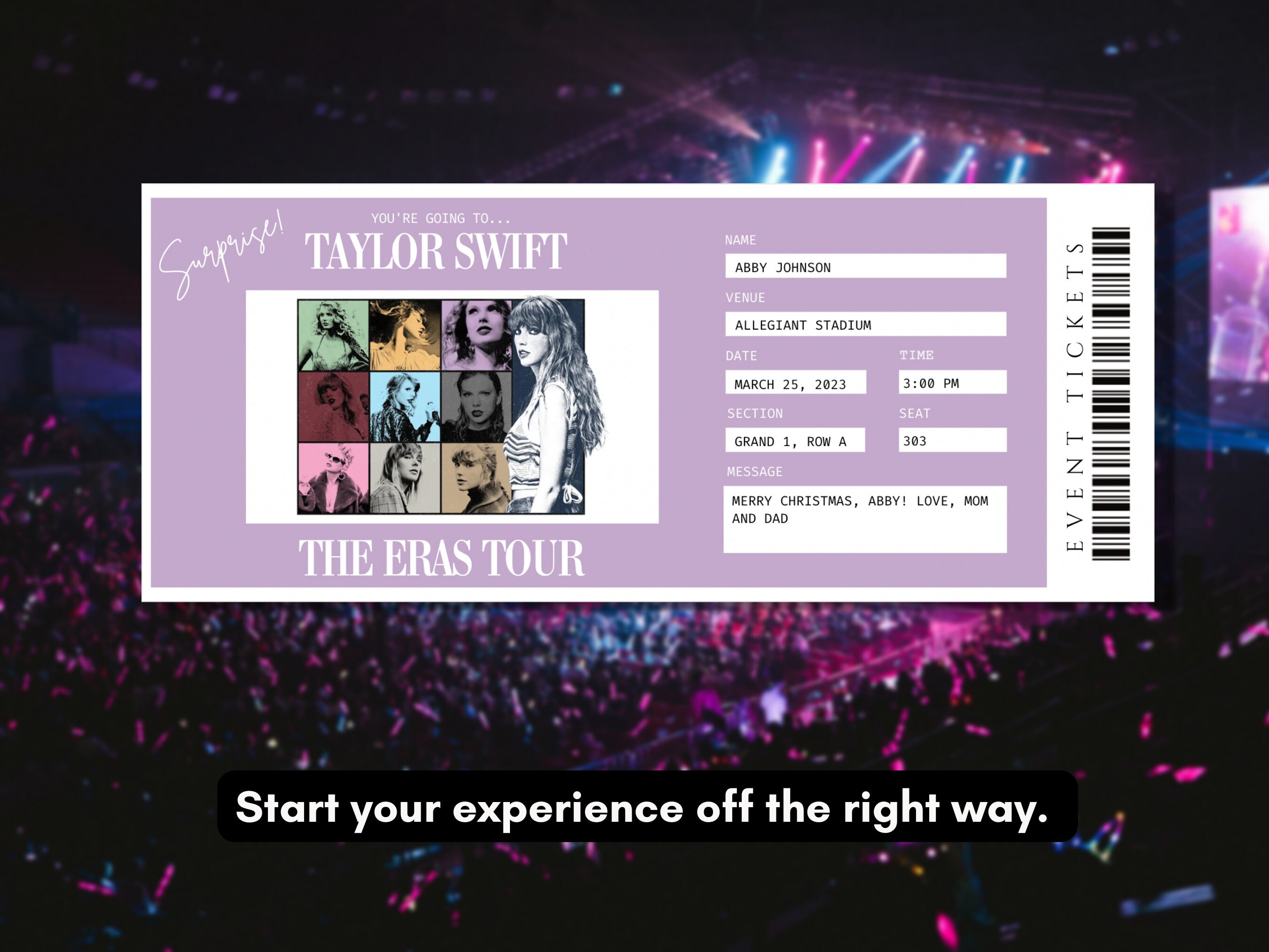 Editable Taylor Swift the Eras Tour Tickets Template Taylor - Etsy UK