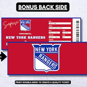 Surprise Hockey Game Ticket Template | New York Rangers Present ...