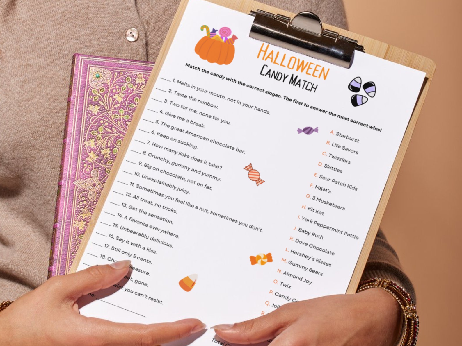 Halloween Candy Match Game, Halloween Trivia, Halloween Party Games ...