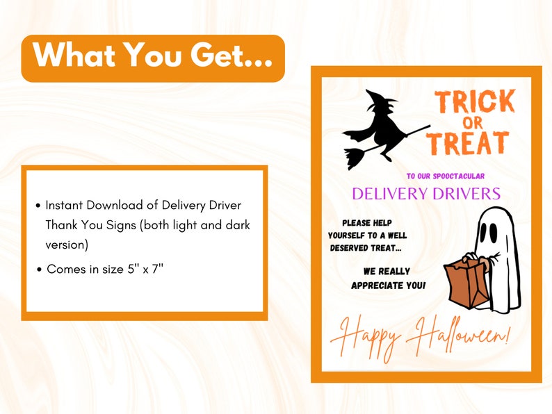 Halloween Delivery Driver Snack Sign, Halloween Deliveries, Mail ...