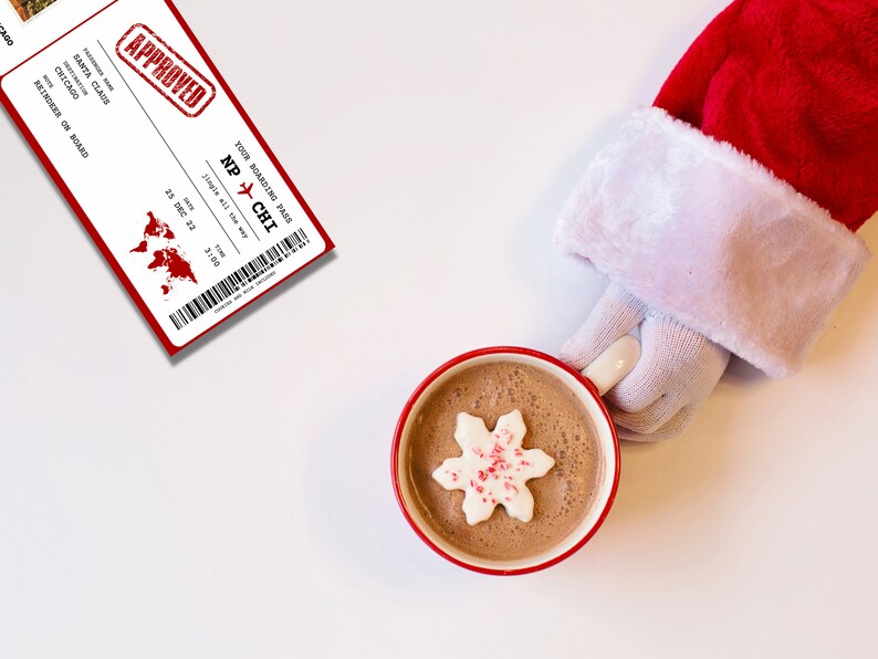 Editable Santa's Boarding Pass Santa Letter Stocking - Etsy