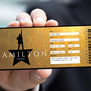 Printable Hamilton Tickets Template | Surprise Hamilton Tickets | Fake Hamilton Tickets ...