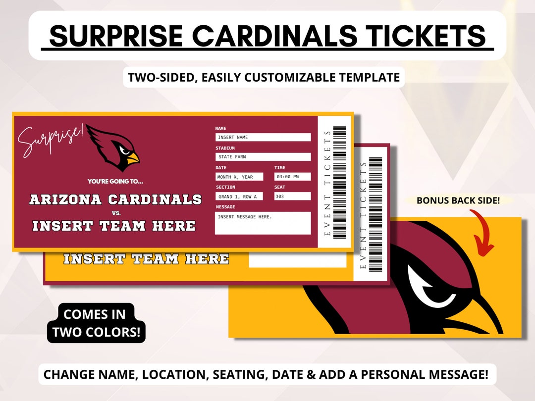 Arizona Baseball Ticket Template | Surprise Event | Baseball Gifts for ...