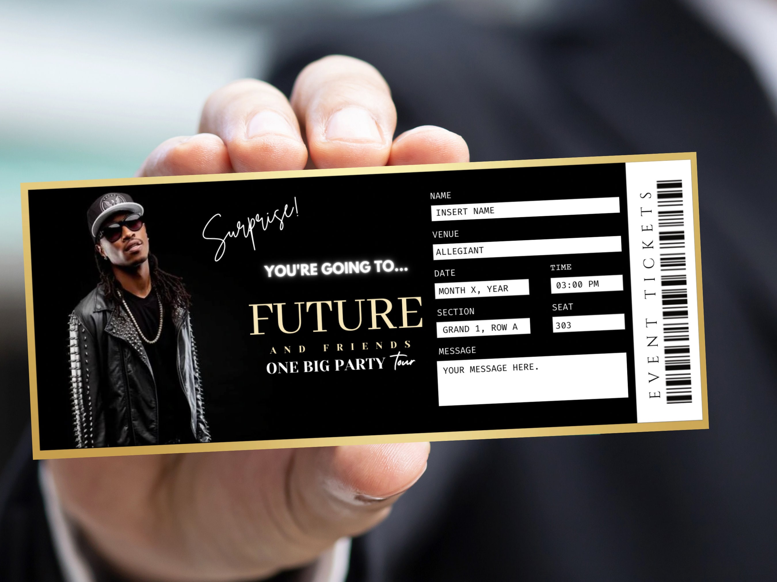 Future and Friends Tour Ticket Template | One Big Party Tour Concert ...