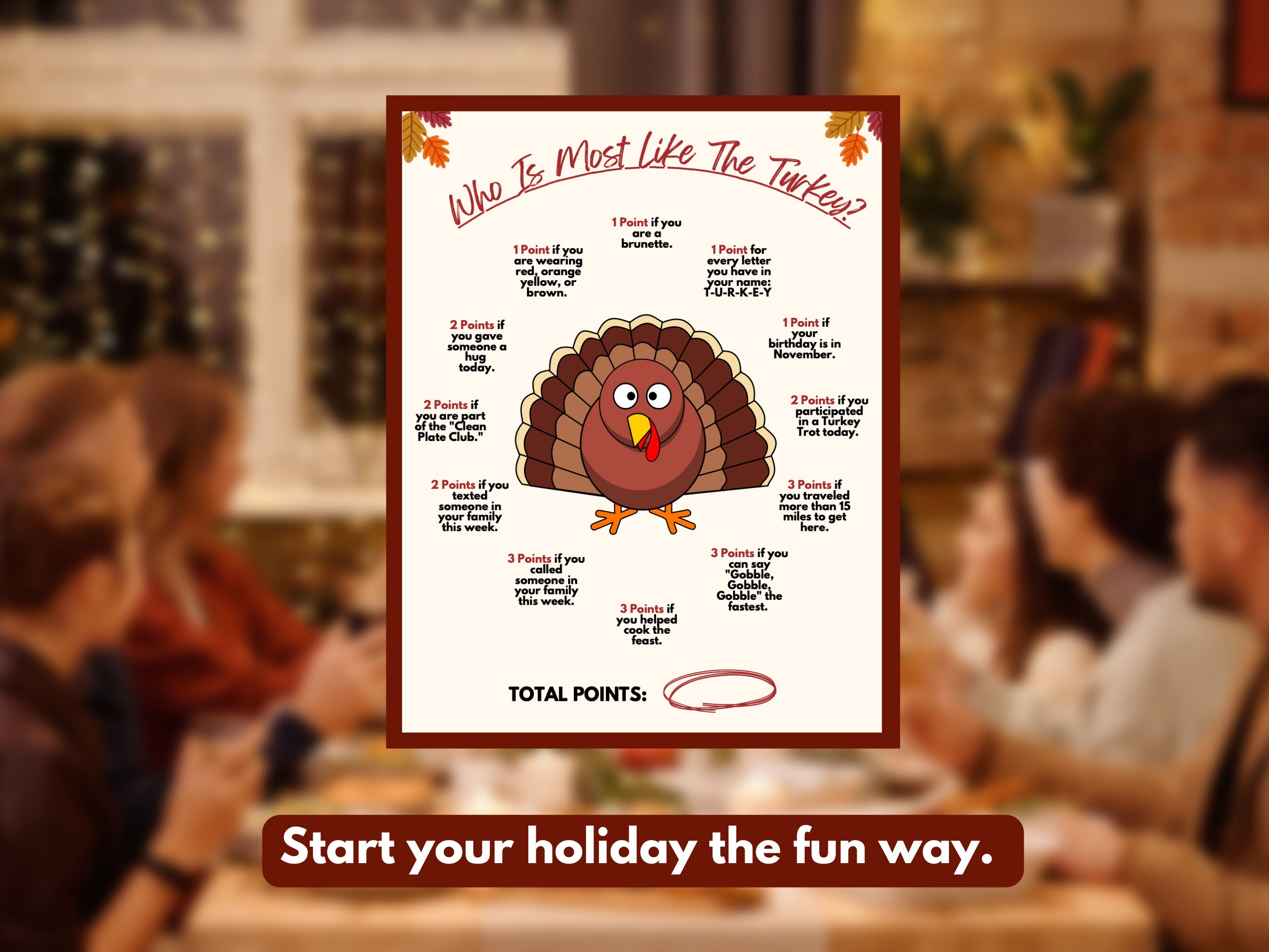 EDITABLE Thanksgiving Games | Holiday Games | Party Games | Who is Most ...