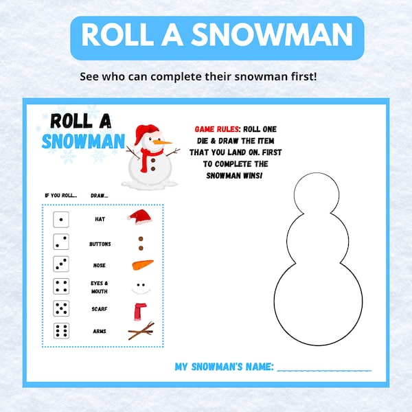 Snowman Game - Etsy