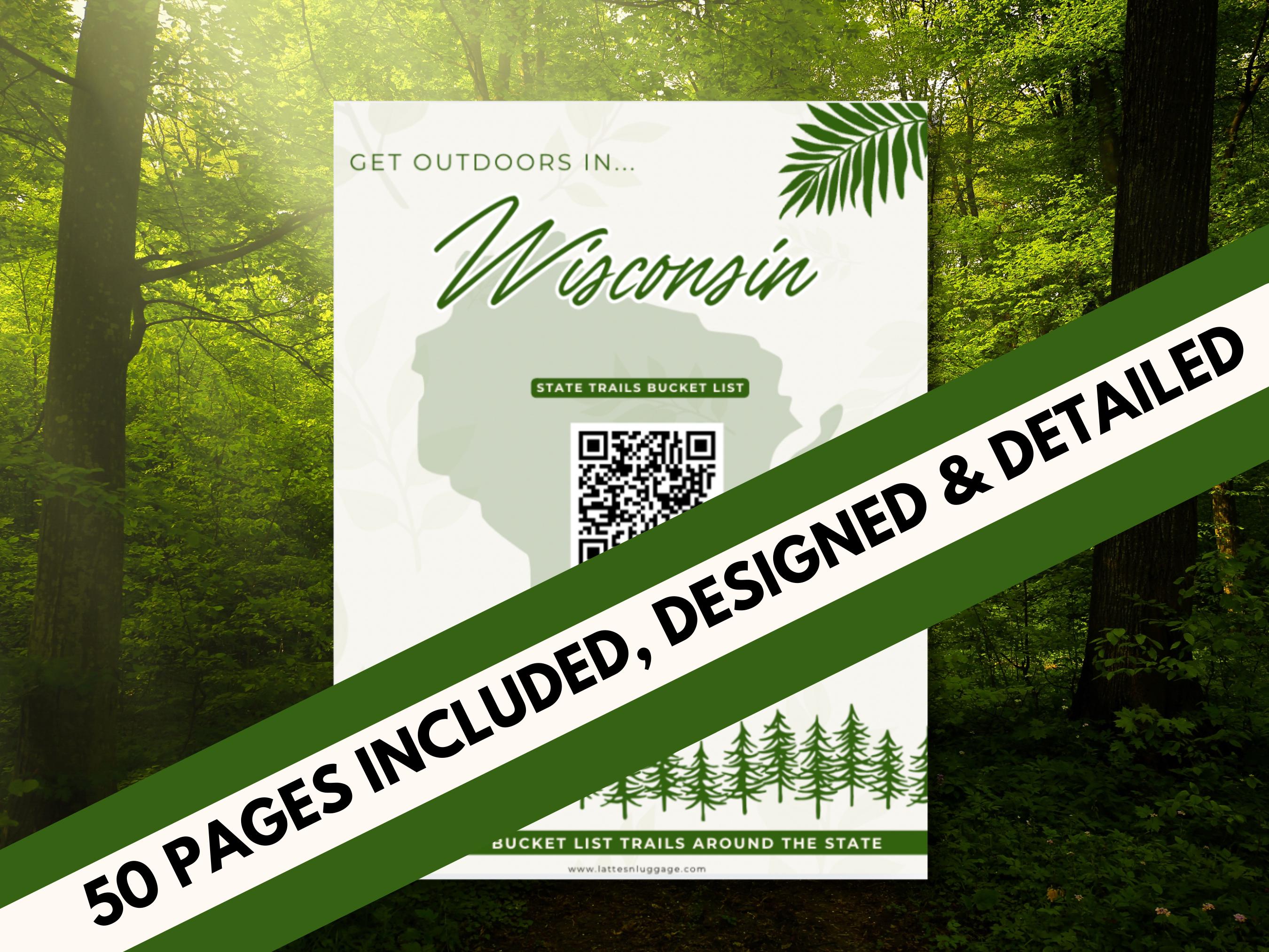 Wisconsin State Trails Bucket List | Wisconsin Gift | Outdoors Gift ...