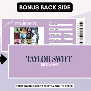 Editable Taylor Swift the Eras Tour Tickets Template | Taylor Swiftie ...