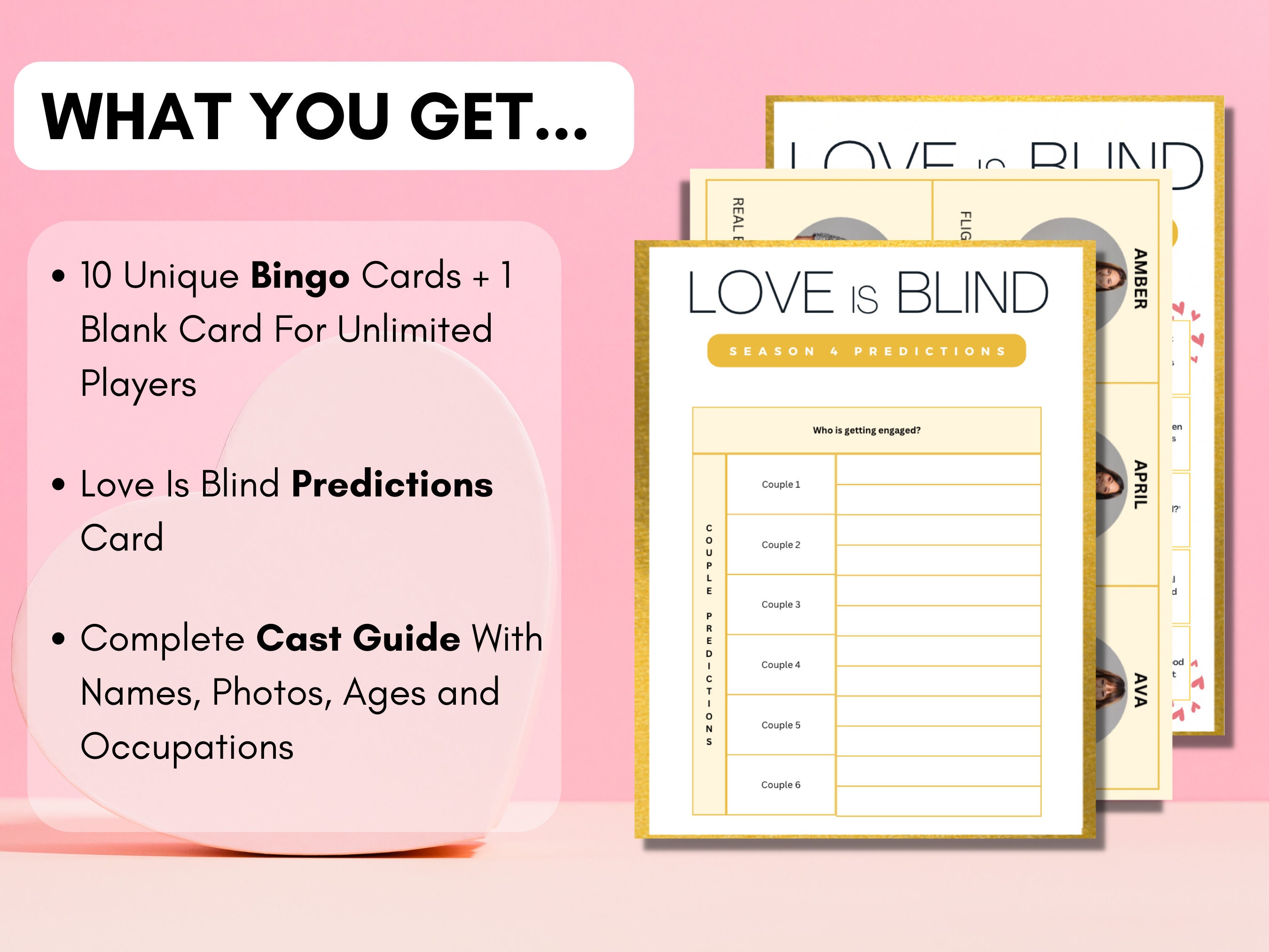 Love is Blind Party Games Pack | Love is Blind Watch Party Games ...
