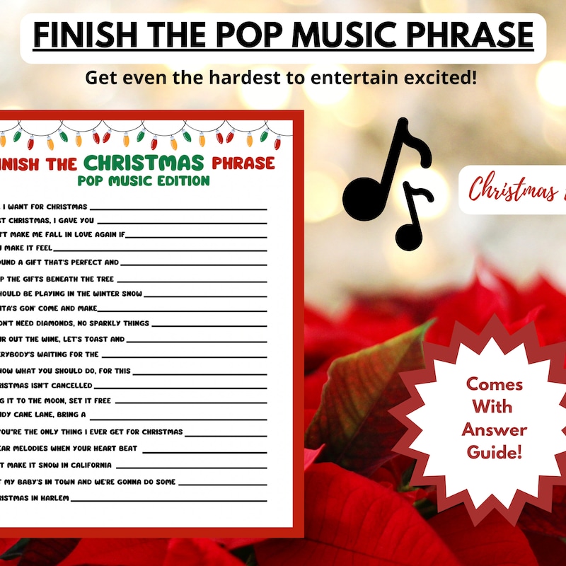 Christmas Song Game - Etsy