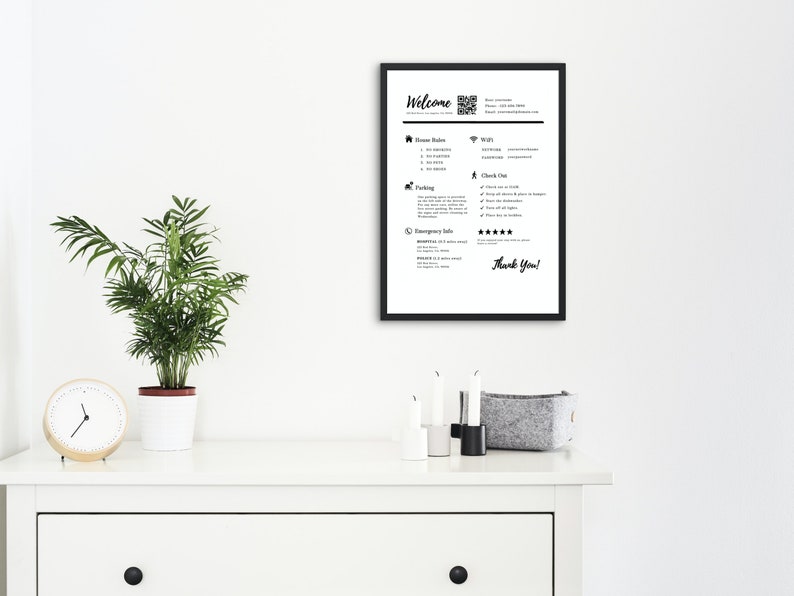 EDITABLE Airbnb Welcome Sign Template Airbnb Poster House - Etsy