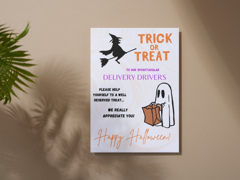 Halloween Delivery Driver Snack Sign, Halloween Deliveries, Mail ...