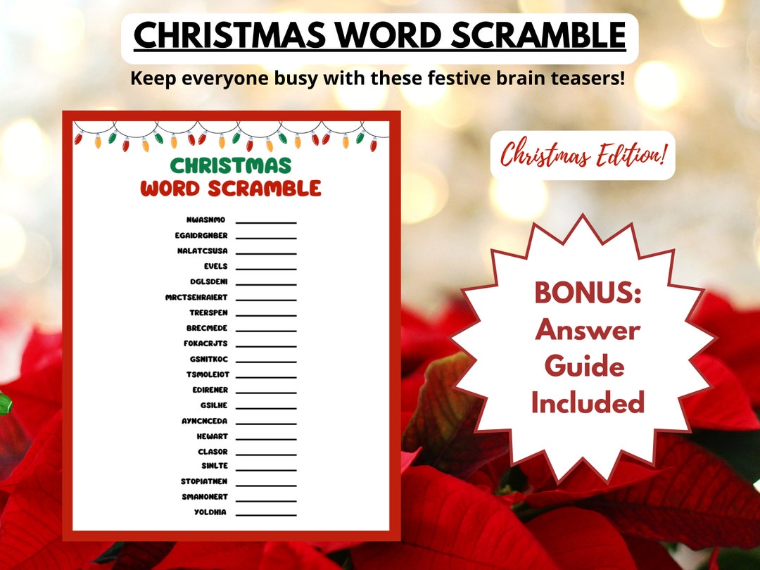 Christmas Word Scramble | Christmas Kids Game | Christmas Games ...